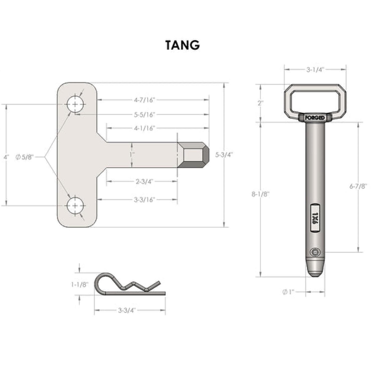 BulletProof Hitches Heavy Duty Single Tang Clevis with 1in Pin