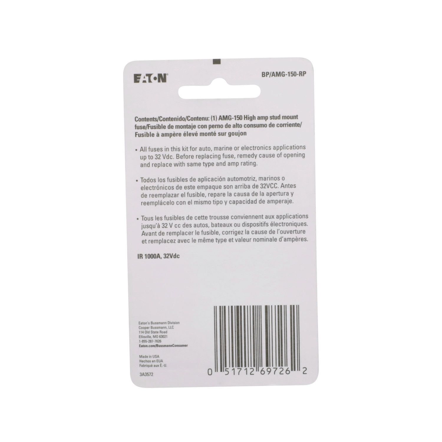 Bussmann 150 Amp High Current Stud Mount Fuse