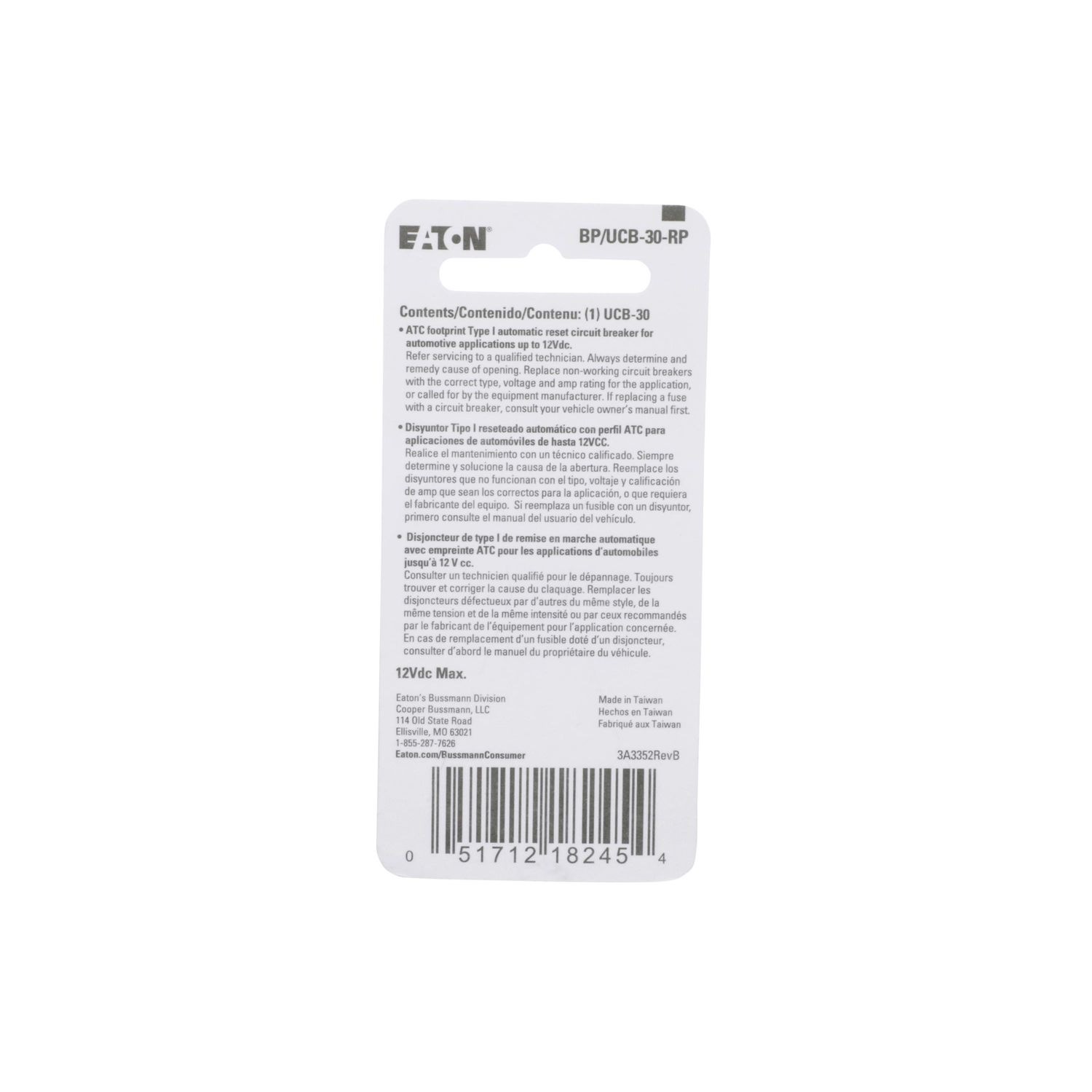 Bussmann Circuit Breaker BP-UCB-30-RP