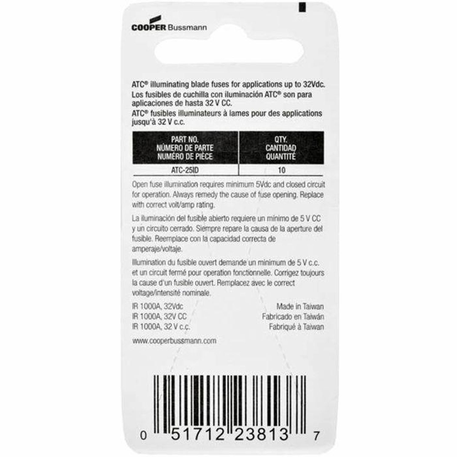 Bussmann 25 AMP ATC easyID Fuse 10 Piece