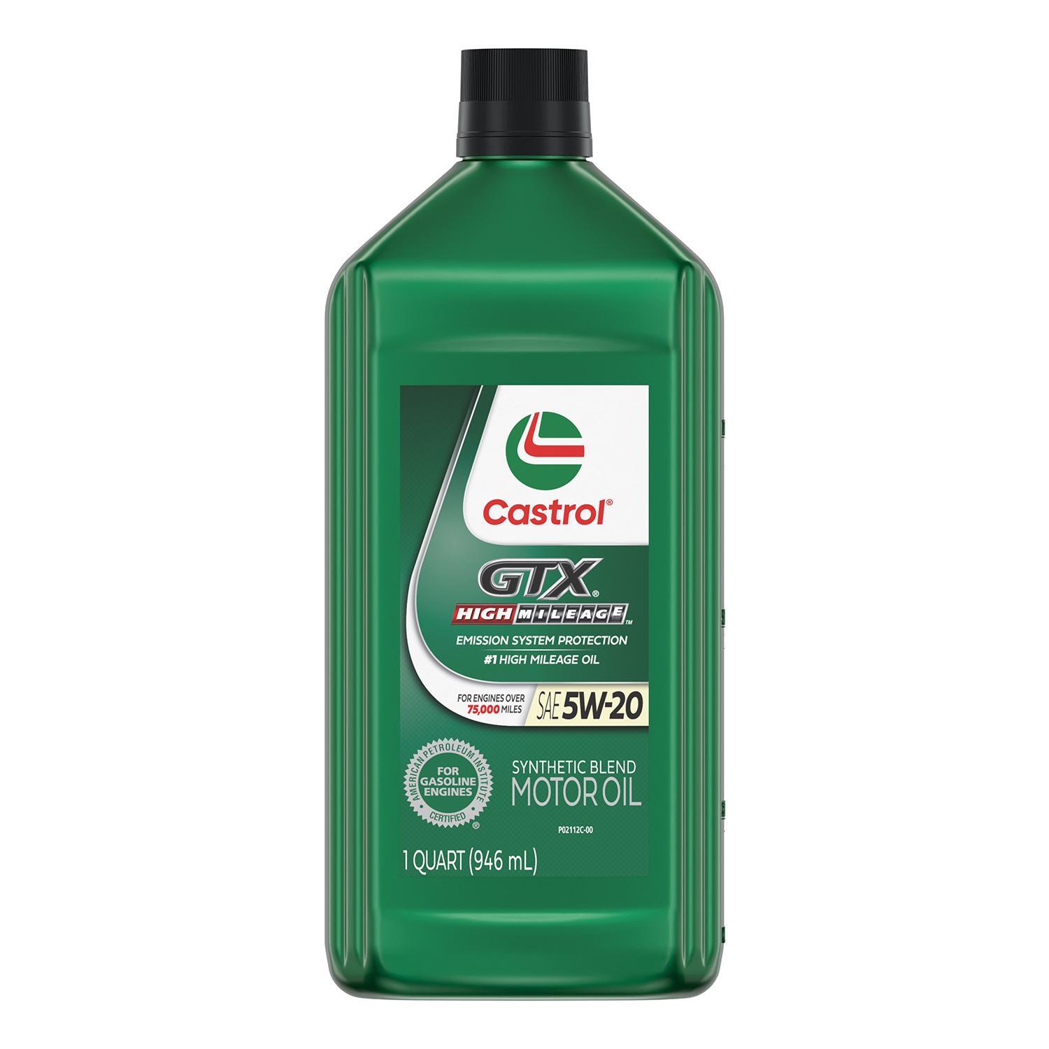 Castrol GTX High Mileage Synthetic Blend Engine Oil 5W-20 1 Quart