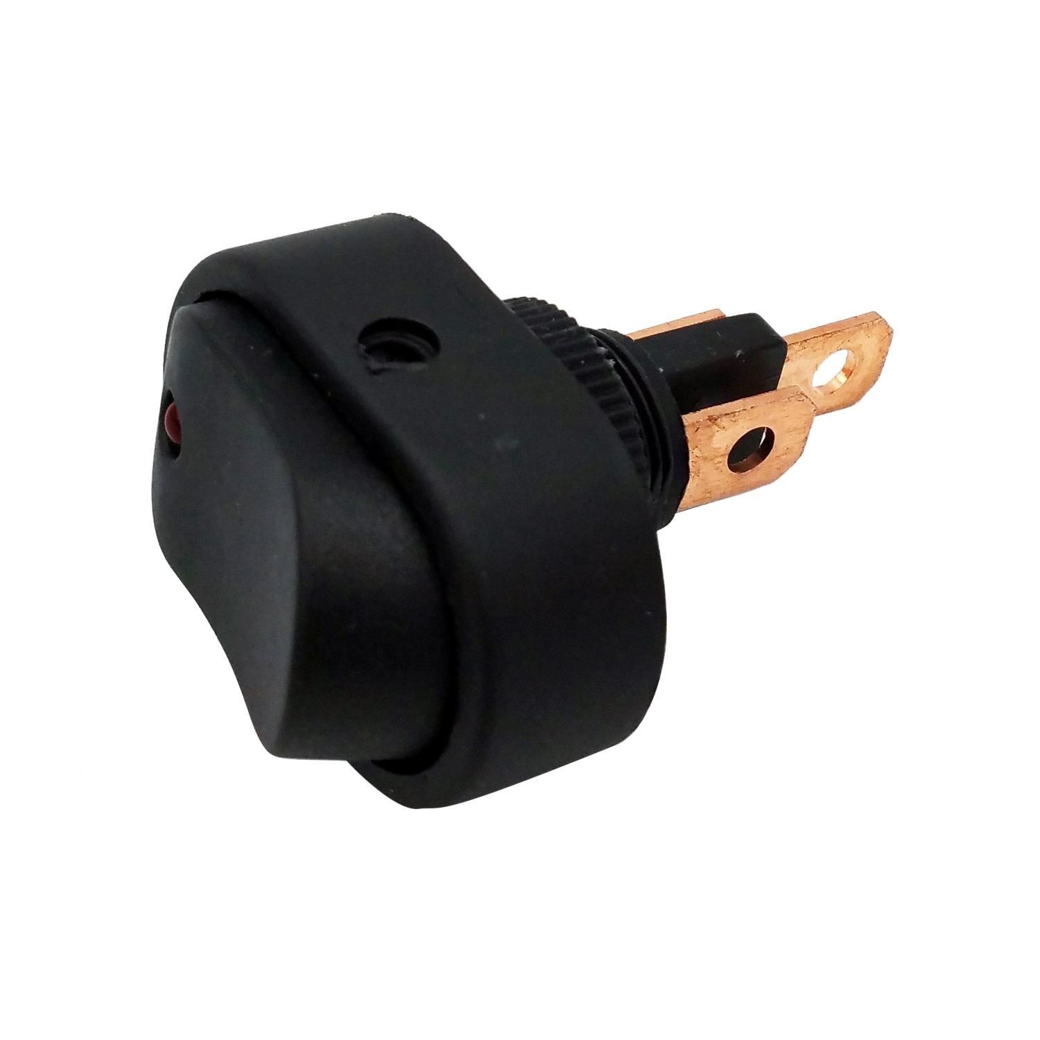 Cambridge 30 Amps Black Oblong with Red LED Glow Rocker Switch