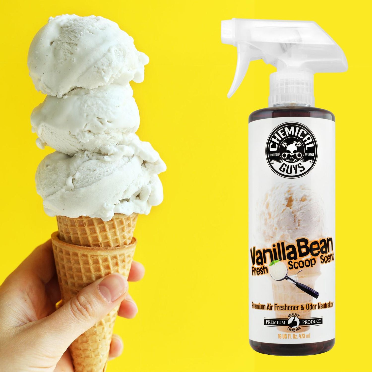 Chemical Guys Vanilla Bean Fresh Scoop Scent Spray Air Freshener 4oz