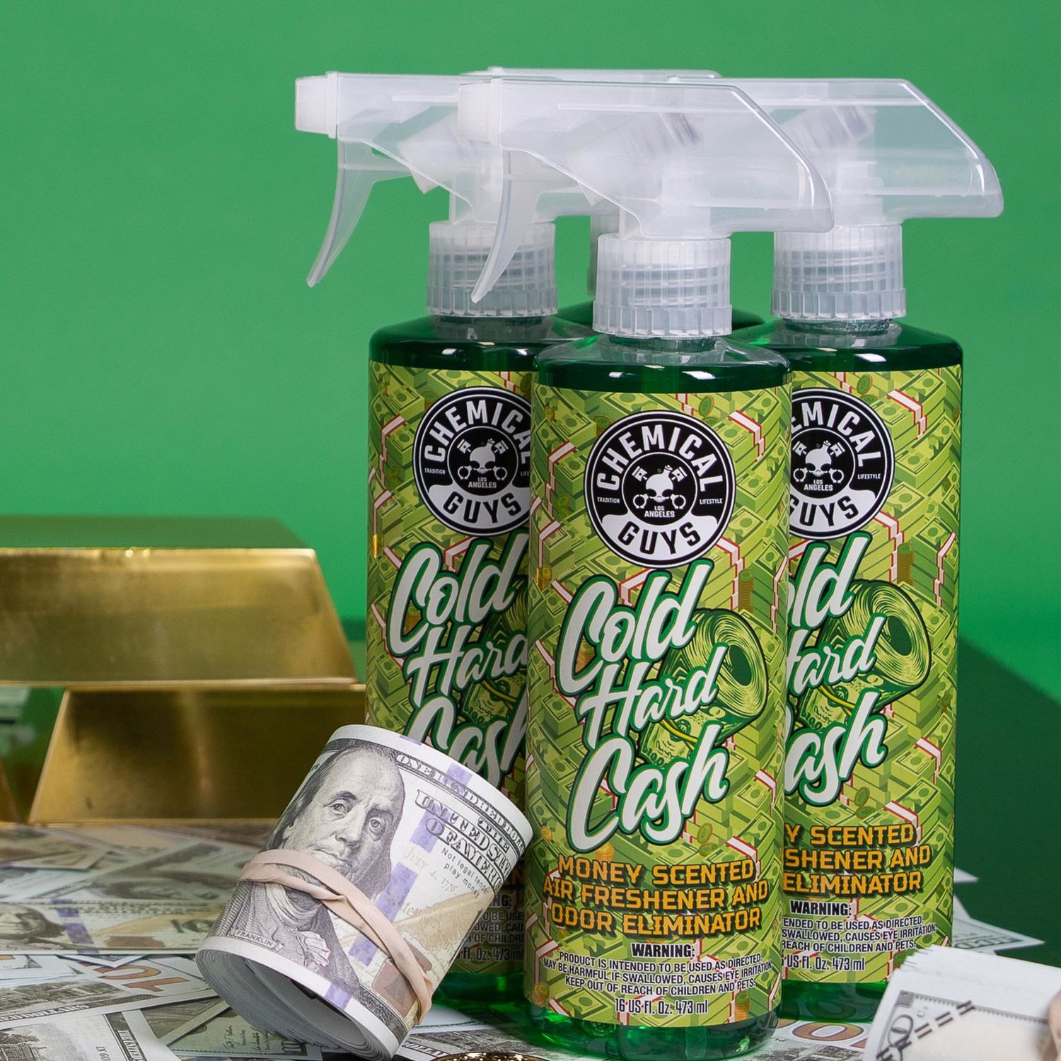 Chemical Guys Cold Hard Cash Money Scent Air Freshener Spray and Odor ...