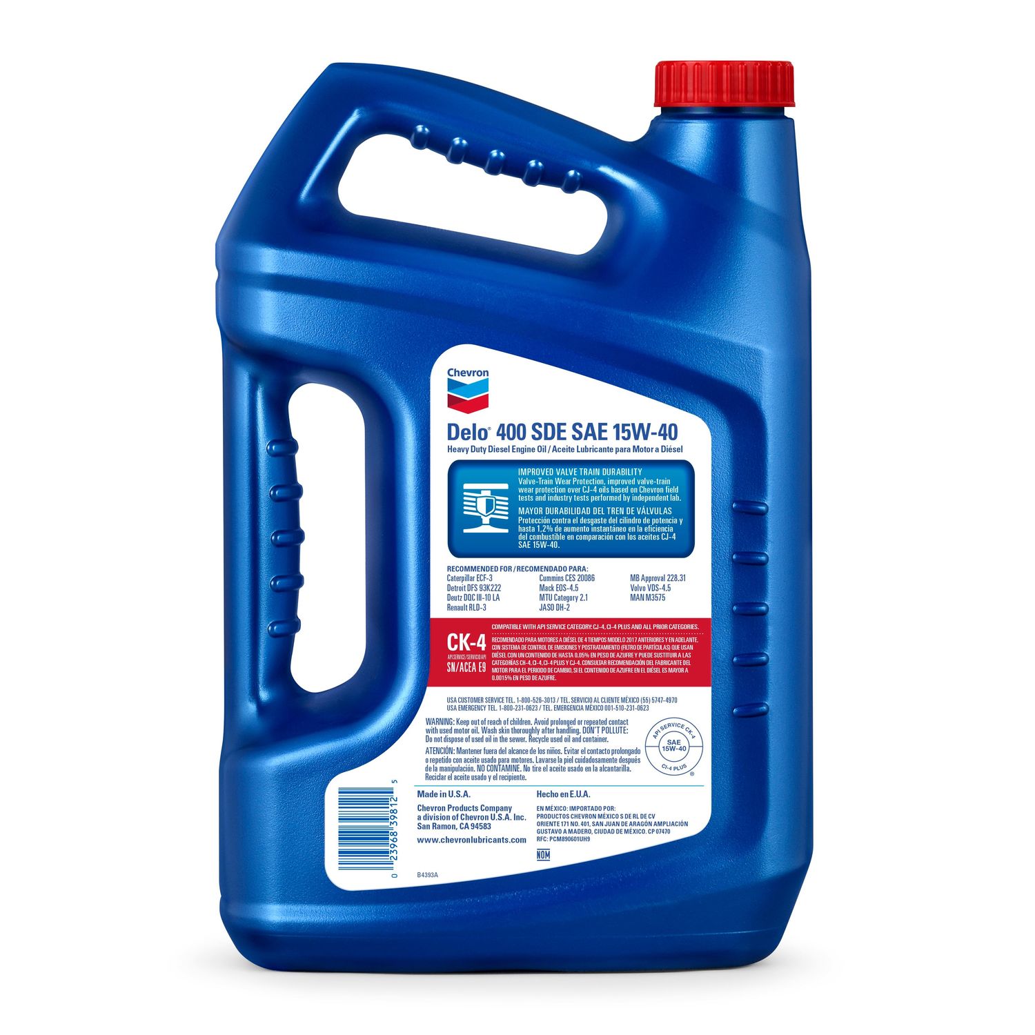 Chevron Delo 400 Diesel Engine Oil 15W-40 1 Gallon