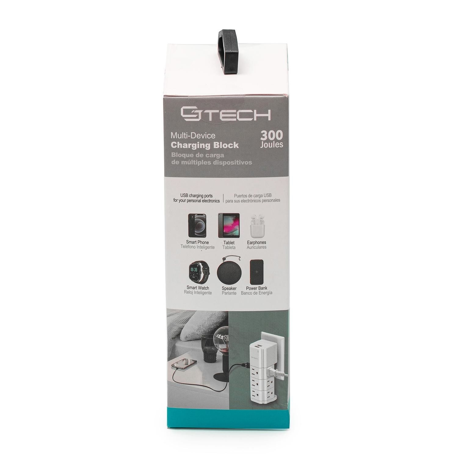 CJ Tech Wall Tap with Swivel 9 AC Outlets and 2 USB Port