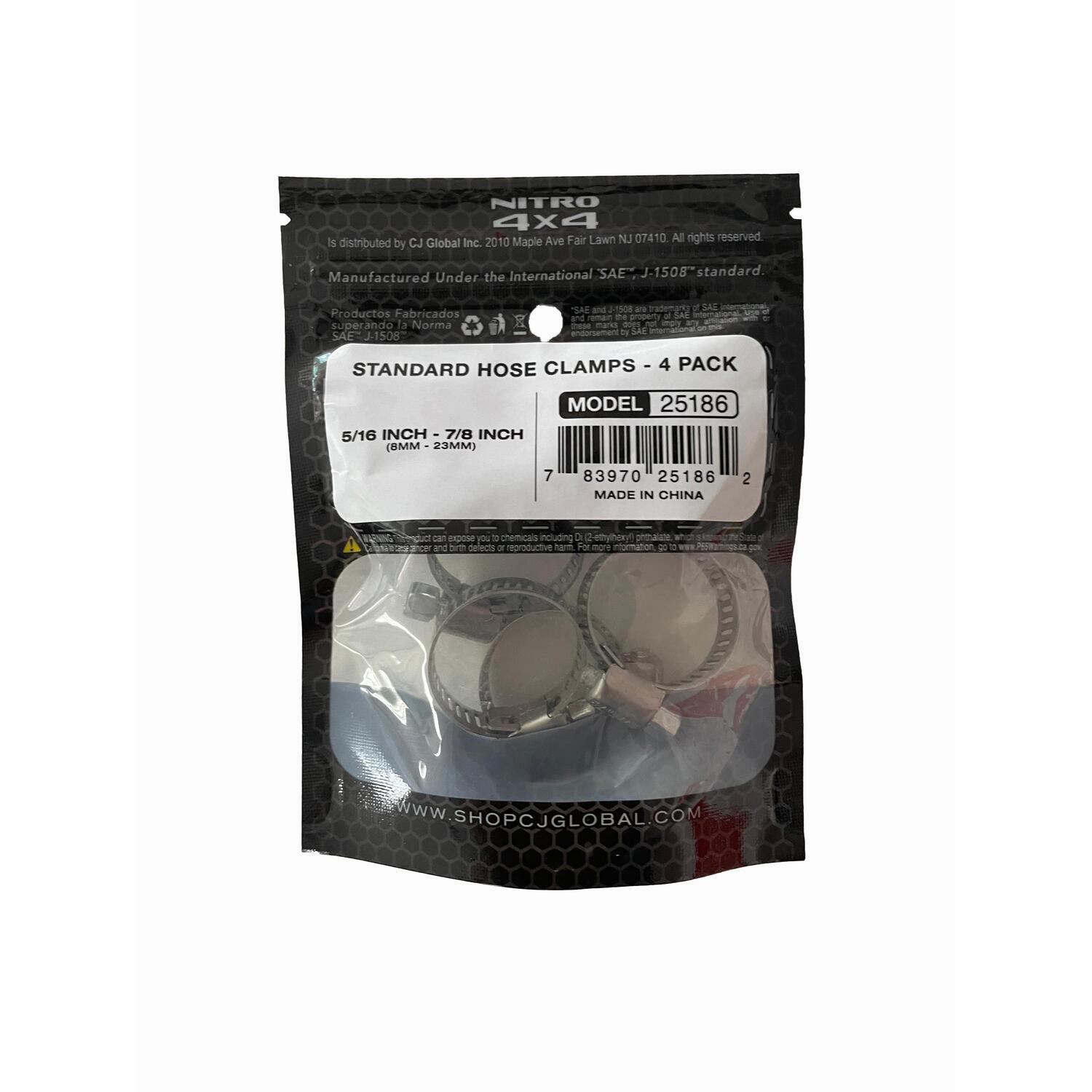 Nitro 4x4 5/16in to 7/8in Hose Clamp 4 Pack