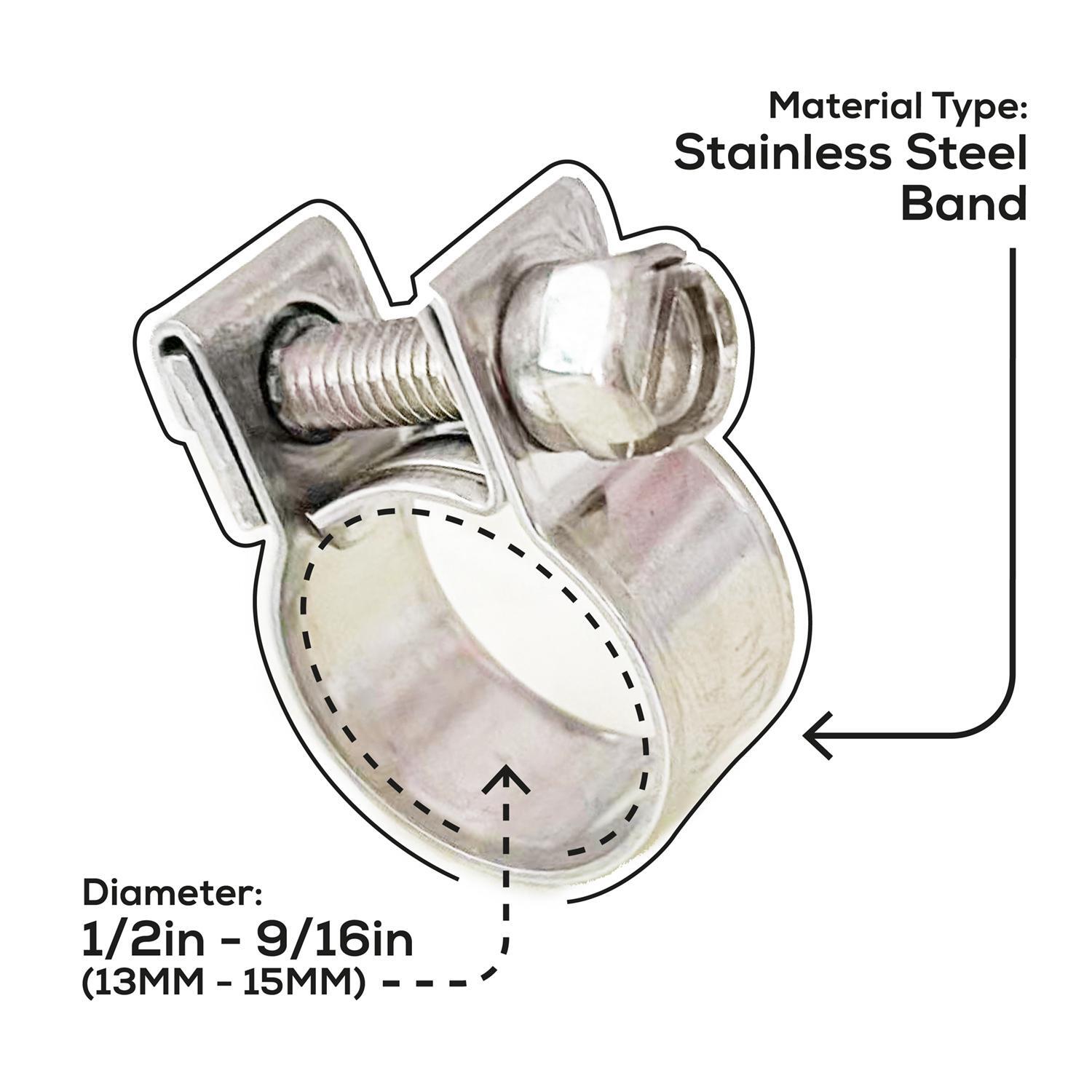 Nitro 4x4 1/2in to 9/16in W4 Fuel Injector Hose Clamp 6 Pack