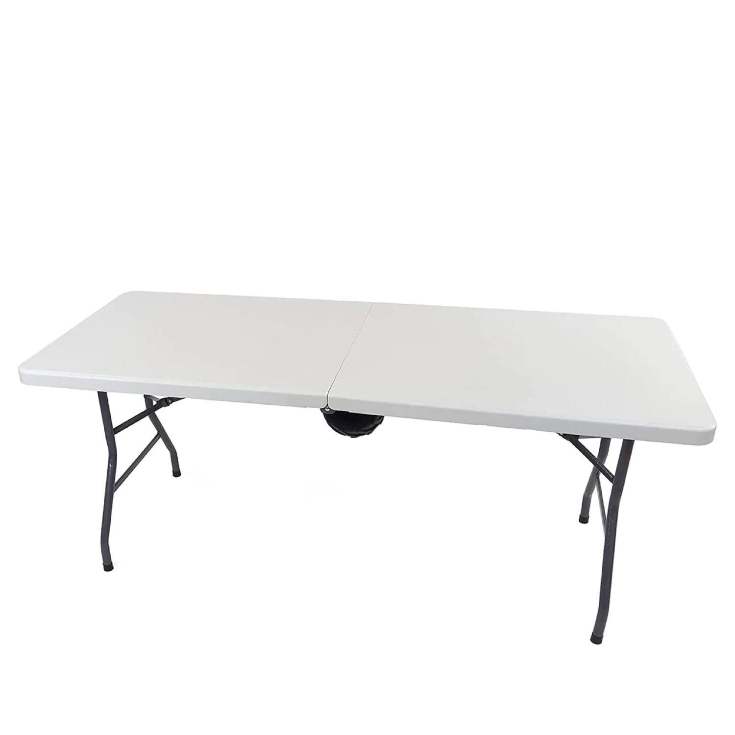 Creative Outdoor Distributor White 2-in-1 Rolling Table