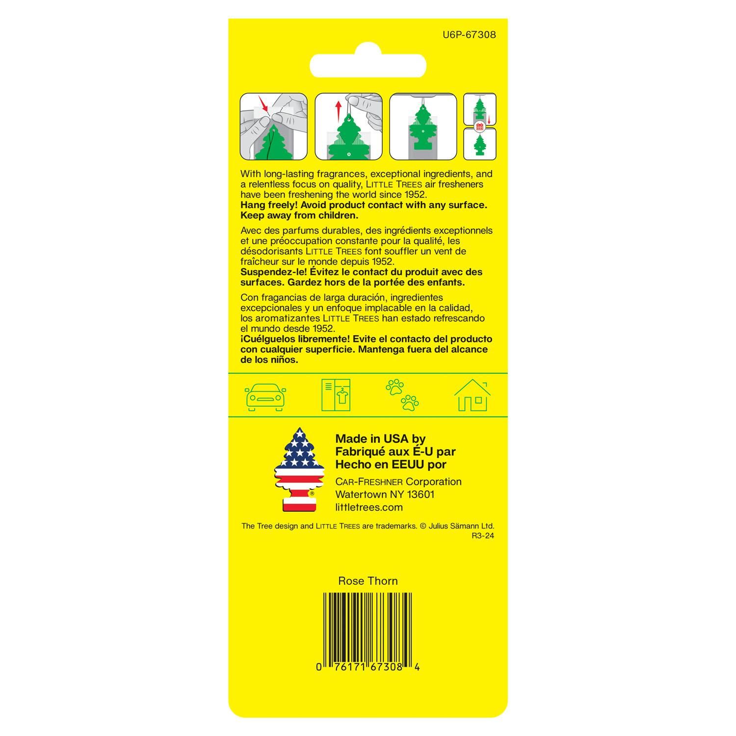 Little Trees Rose Thorn Scent Hanging Air Freshener 6 Pack