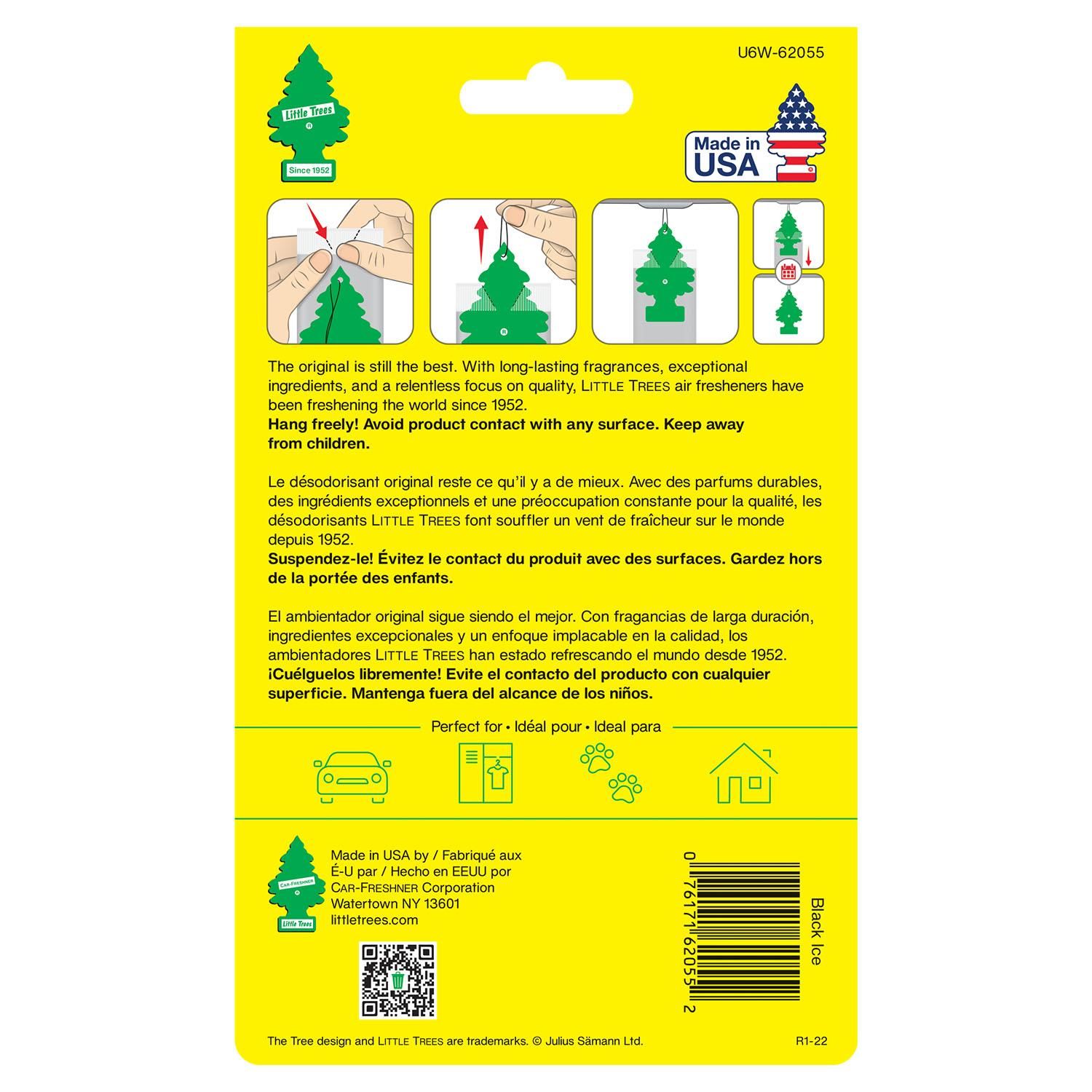 Little Trees Black Ice Scent Hanging Air Freshener 6 Pack