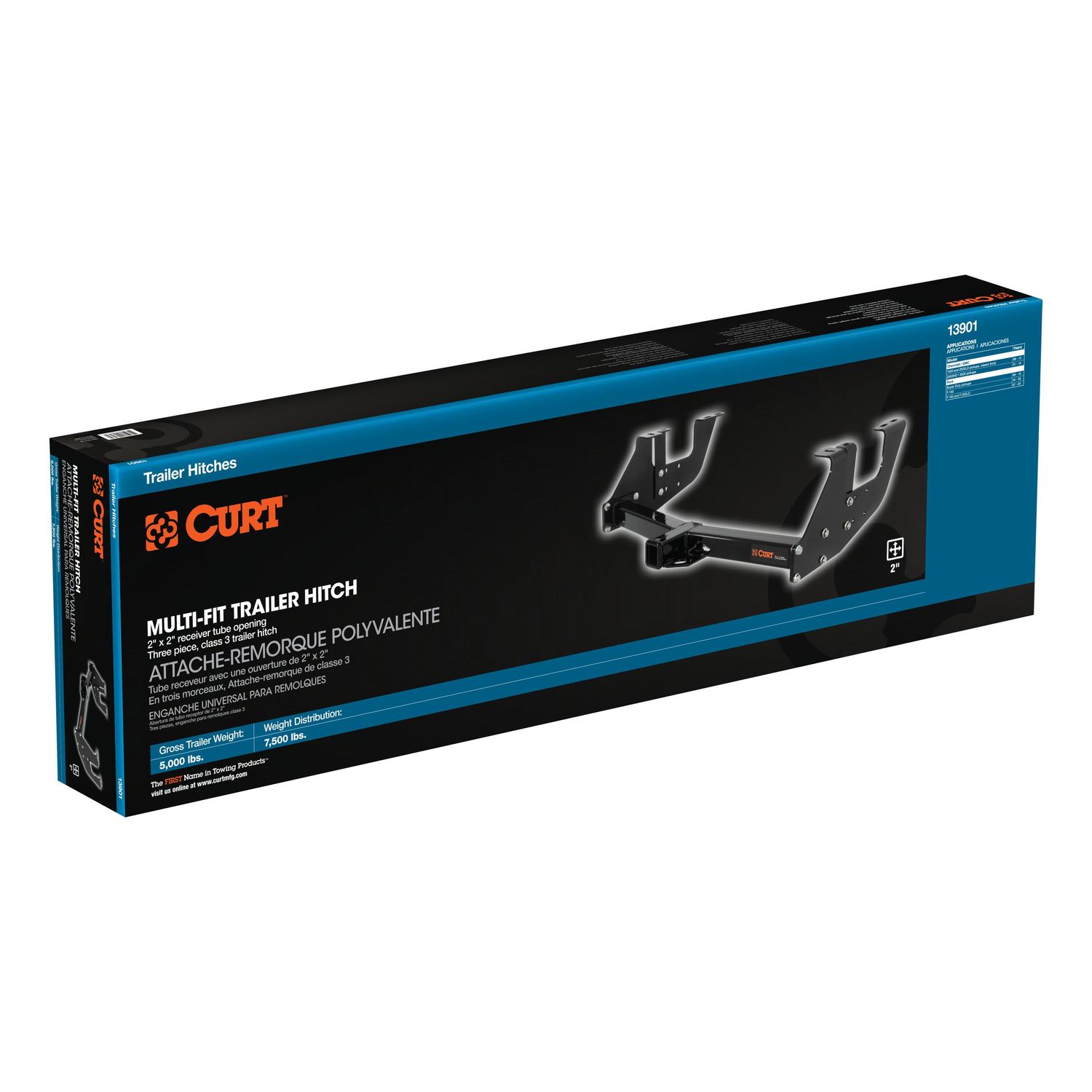 CURT 2in Receiver Class III Multi Fit Trailer Hitch