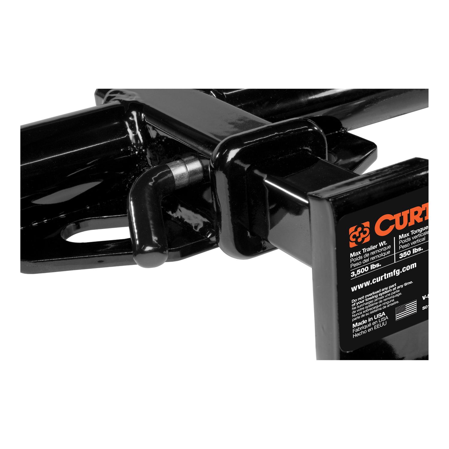 Curt 1/2in Hitch Pin 1-1/4in Receiver Zinc with Rubber Grip