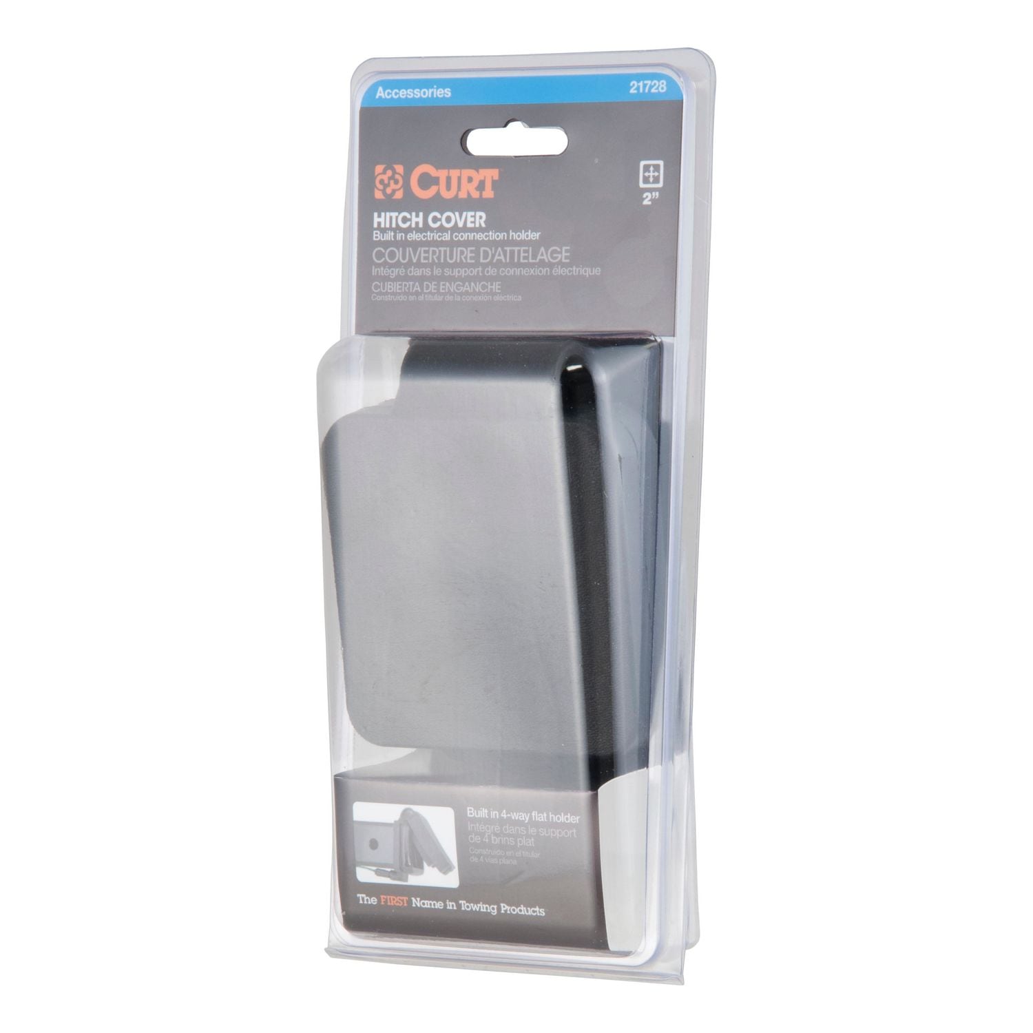 Curt 2in Rubber Hitch Tube Cover with 4-Way Flat Holder