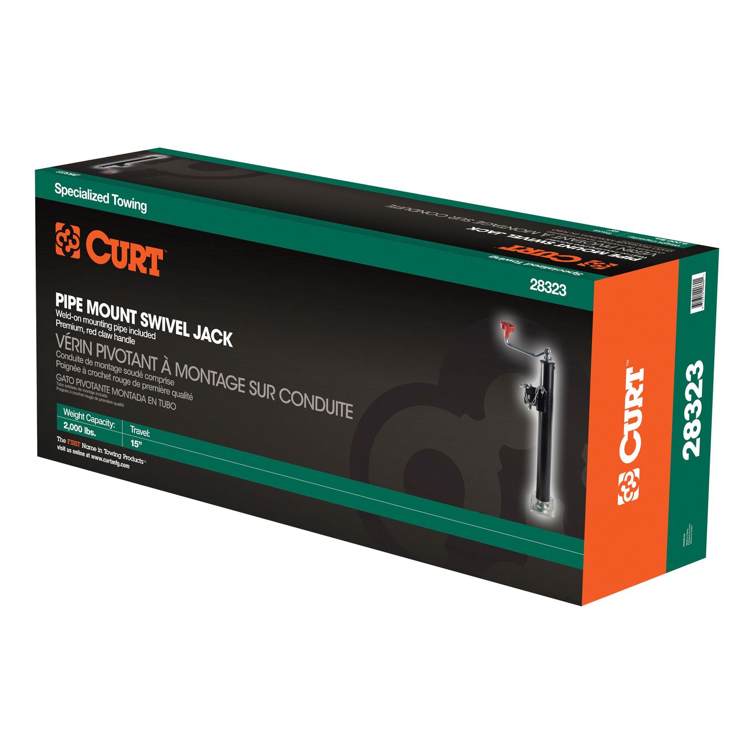 Curt Pipe-Mount Swivel Jack with Top Handle