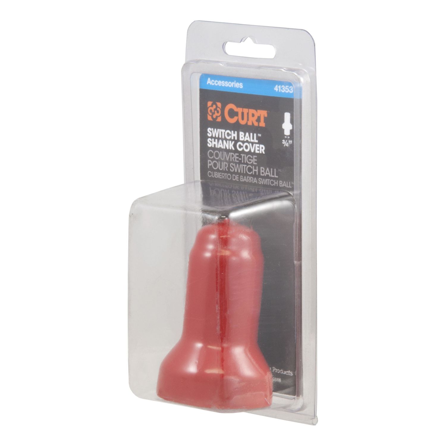 Curt Switch Ball Shank Cover Fits 1-1/8in Neck Red Rubber