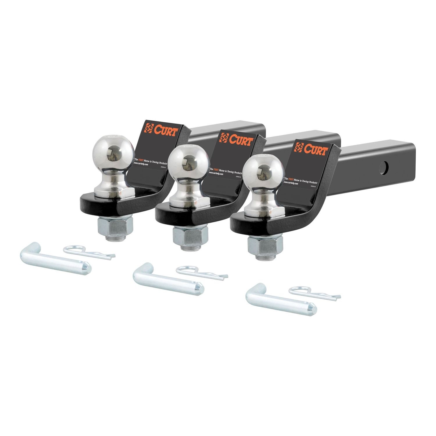 CURT 2in Shank, 7,500lbs, 2in Drop, Loaded Ball Mounts with 2in Balls 3 ...