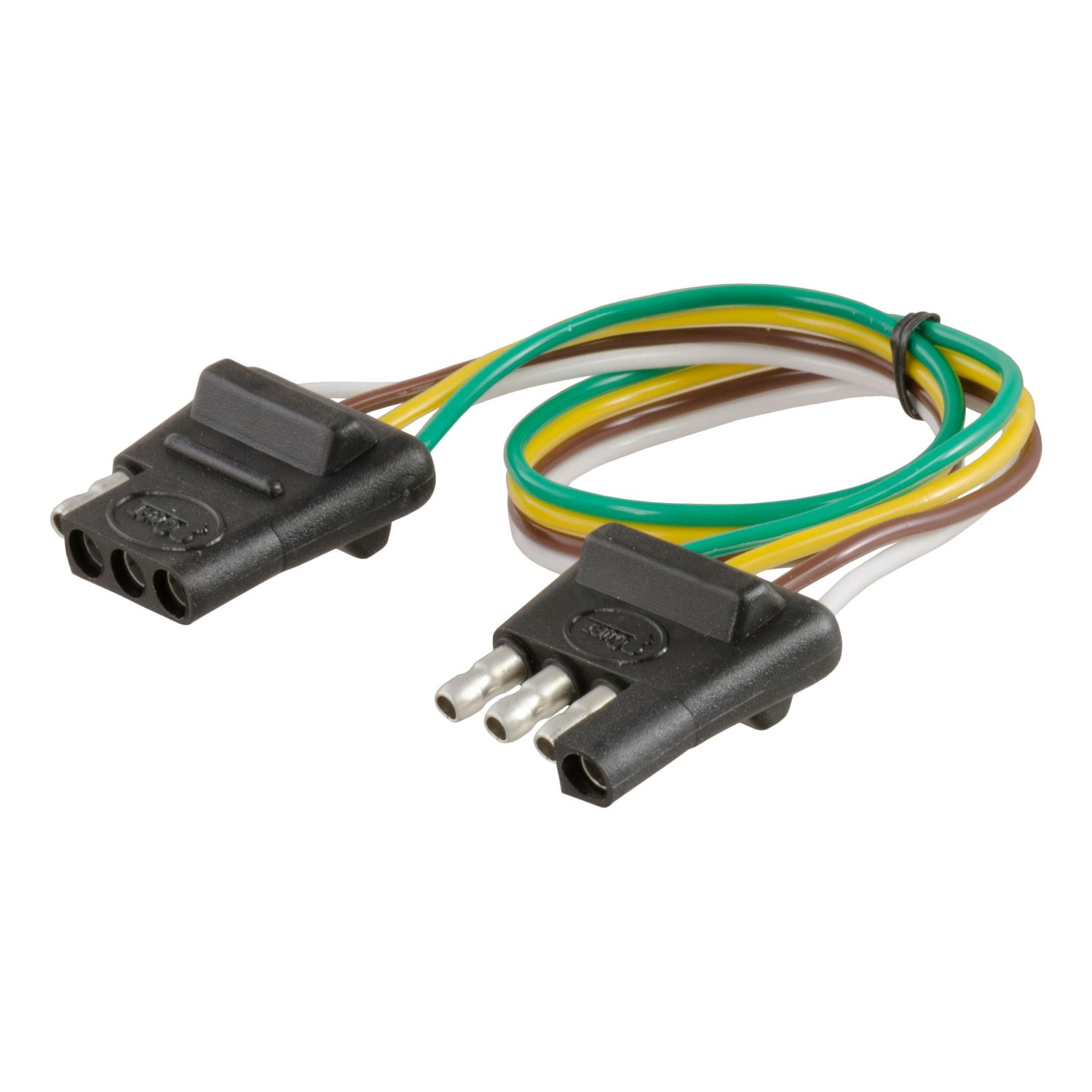 CURT 4-Way Flat Connector Plug and Socket with 12in Wires