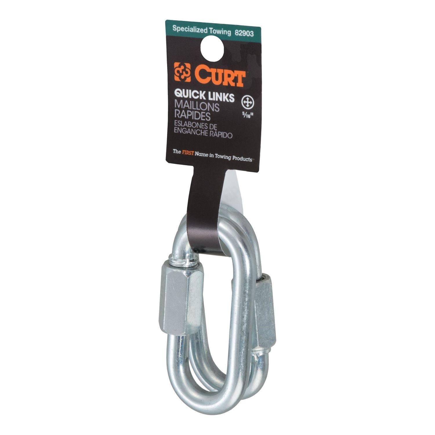 CURT 5/16in 1,760lbs Chain Quick Links 2 Pack