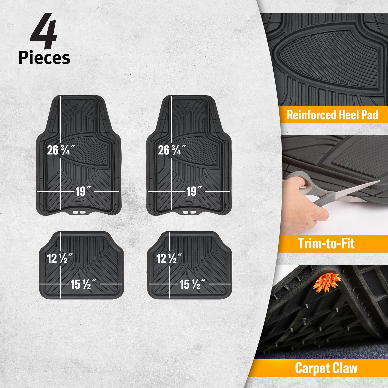 Armor All Black rubber Universal Floor Mat