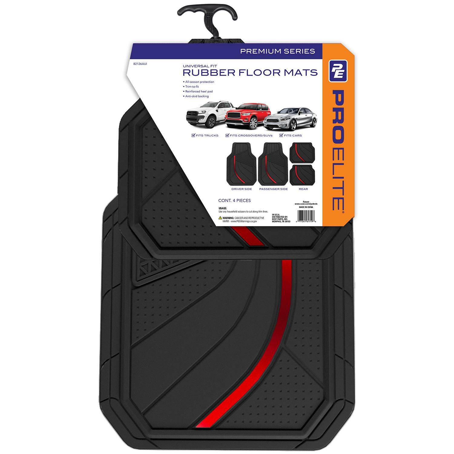 ProElite Black Floor Mat 4 Piece