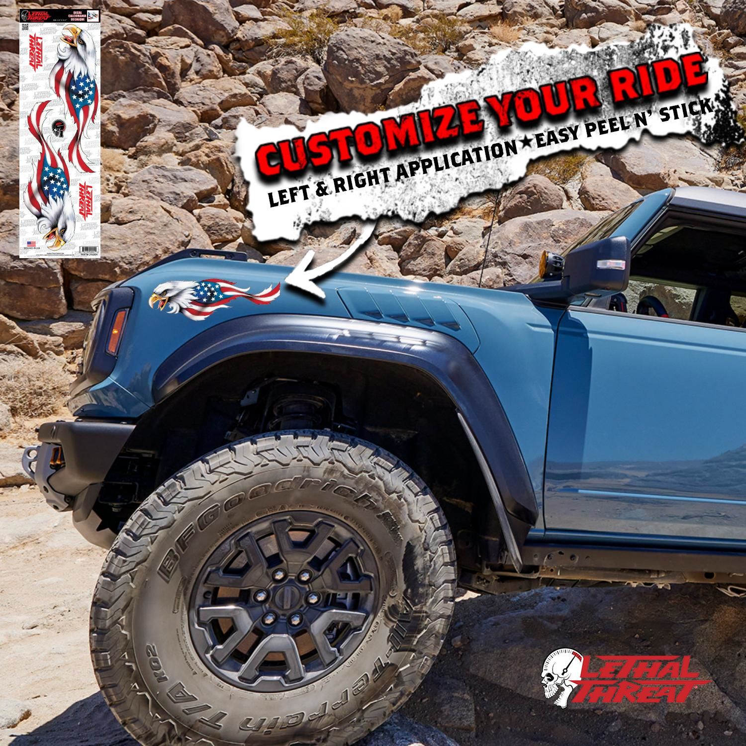 Lethal Threat USA Eagle Left and Right Decal Set