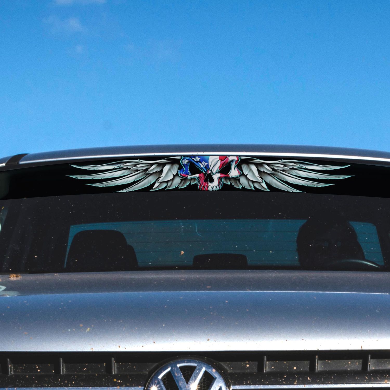 Lethal Threat USA Wing Skull Windshield Visor Decal