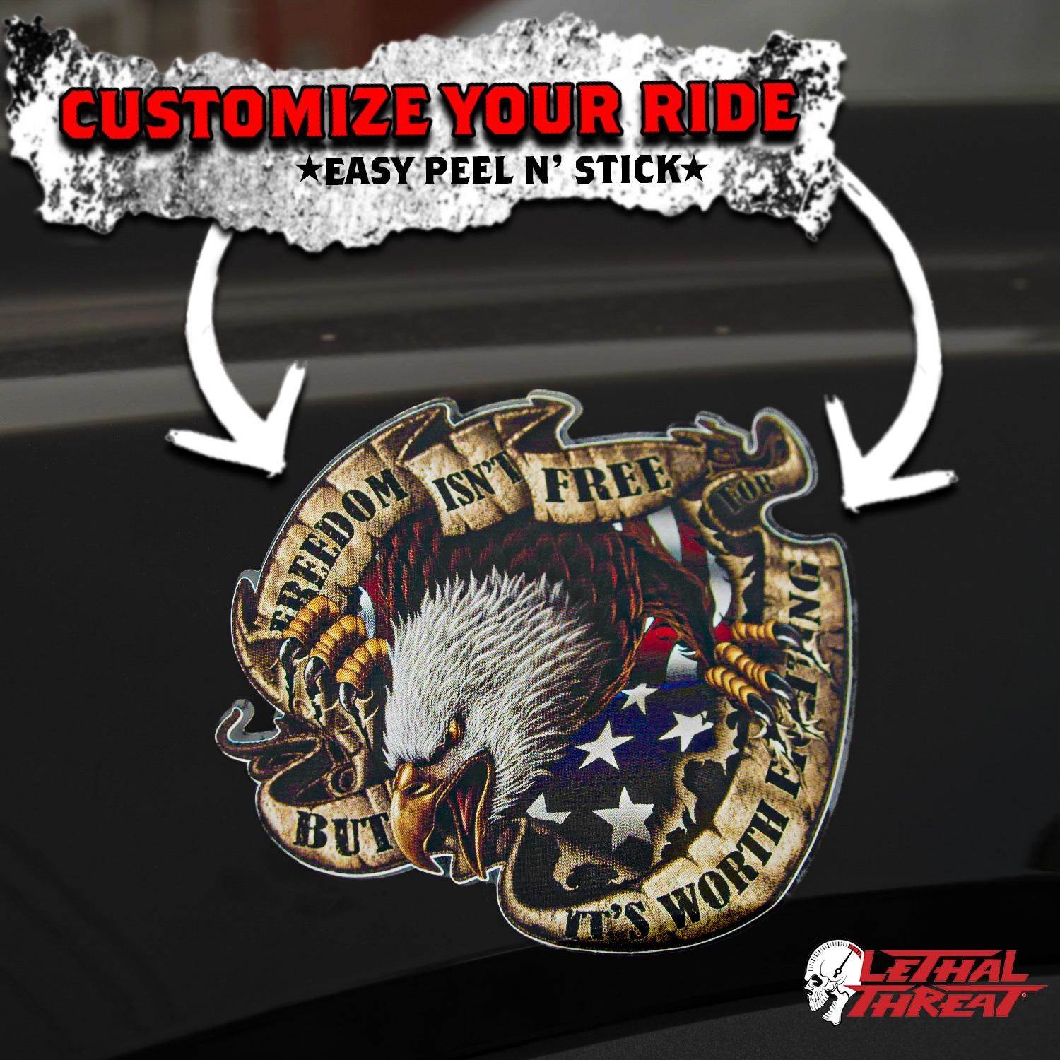 Lethal Threat Freedom Isn't Free Eagle Decal