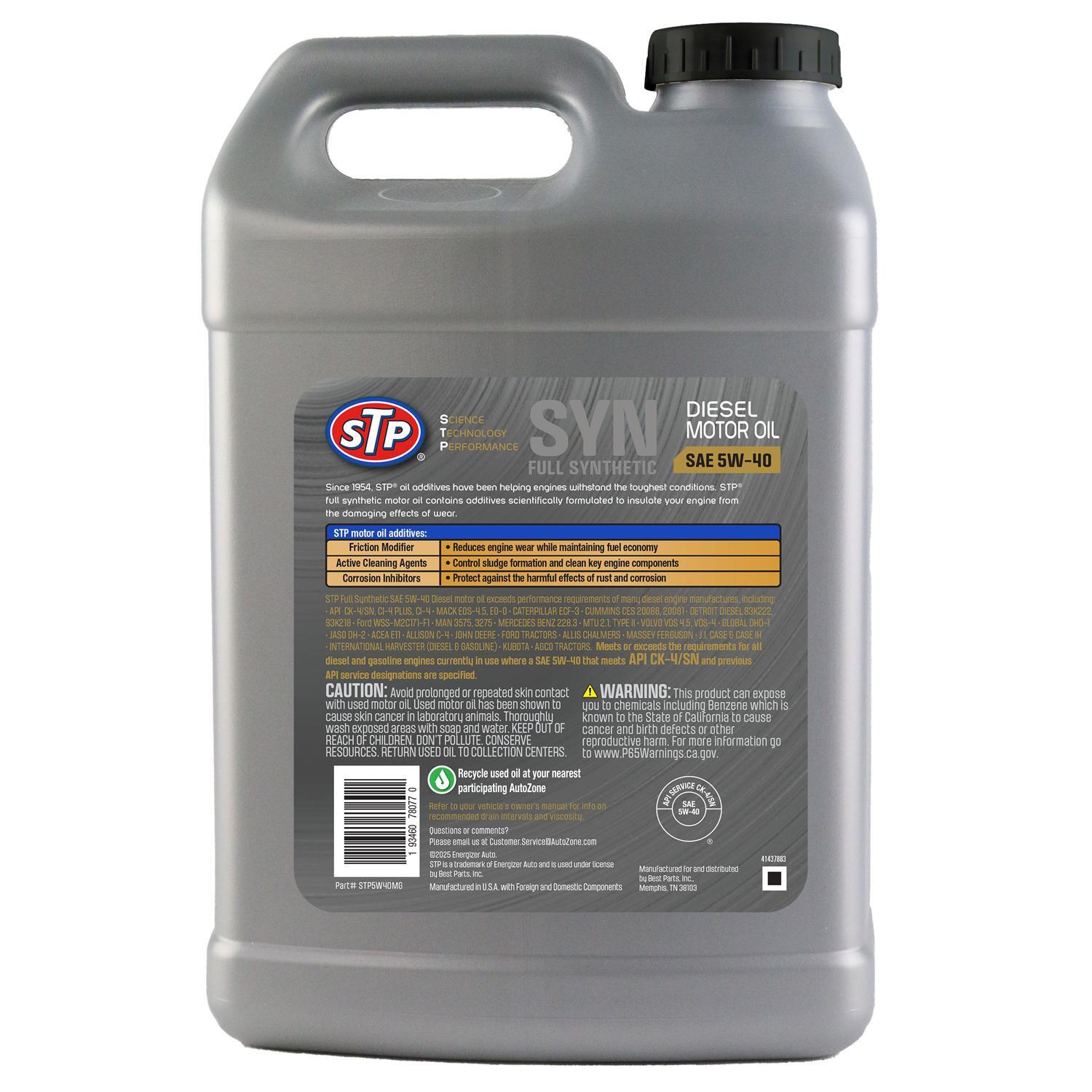 STP Diesel Engine Full Synthetic 5W-40 Motor Oil 1 Quart