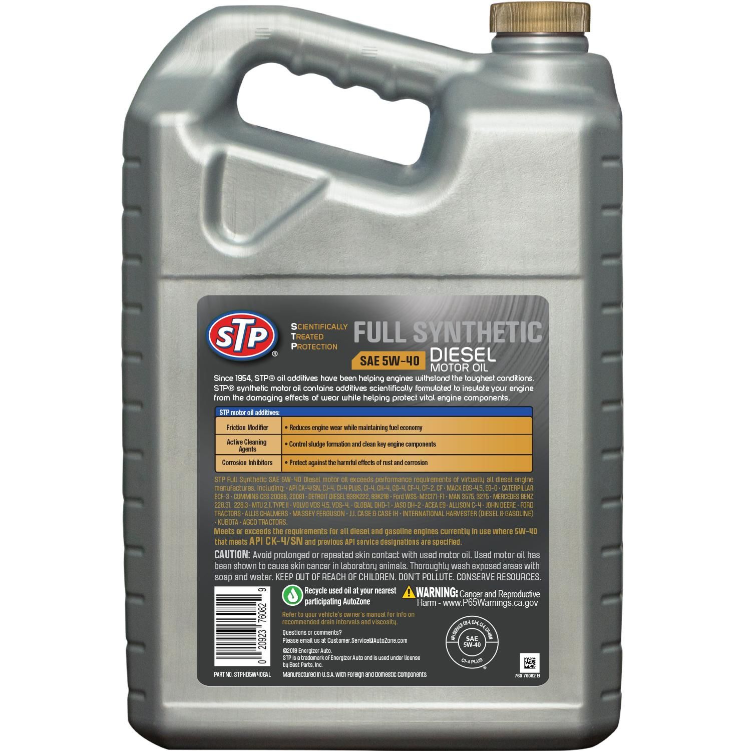 STP Diesel Full Synthetic Engine Oil 5W-40 1 Gallon