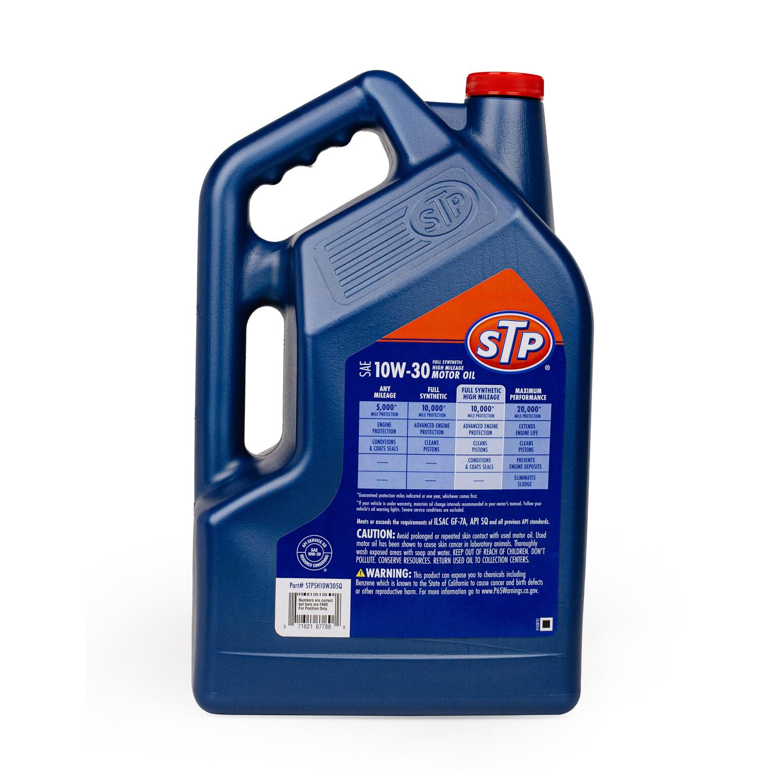 STP High Mileage Full Synthetic 10W-30 Motor Oil 5 Quart