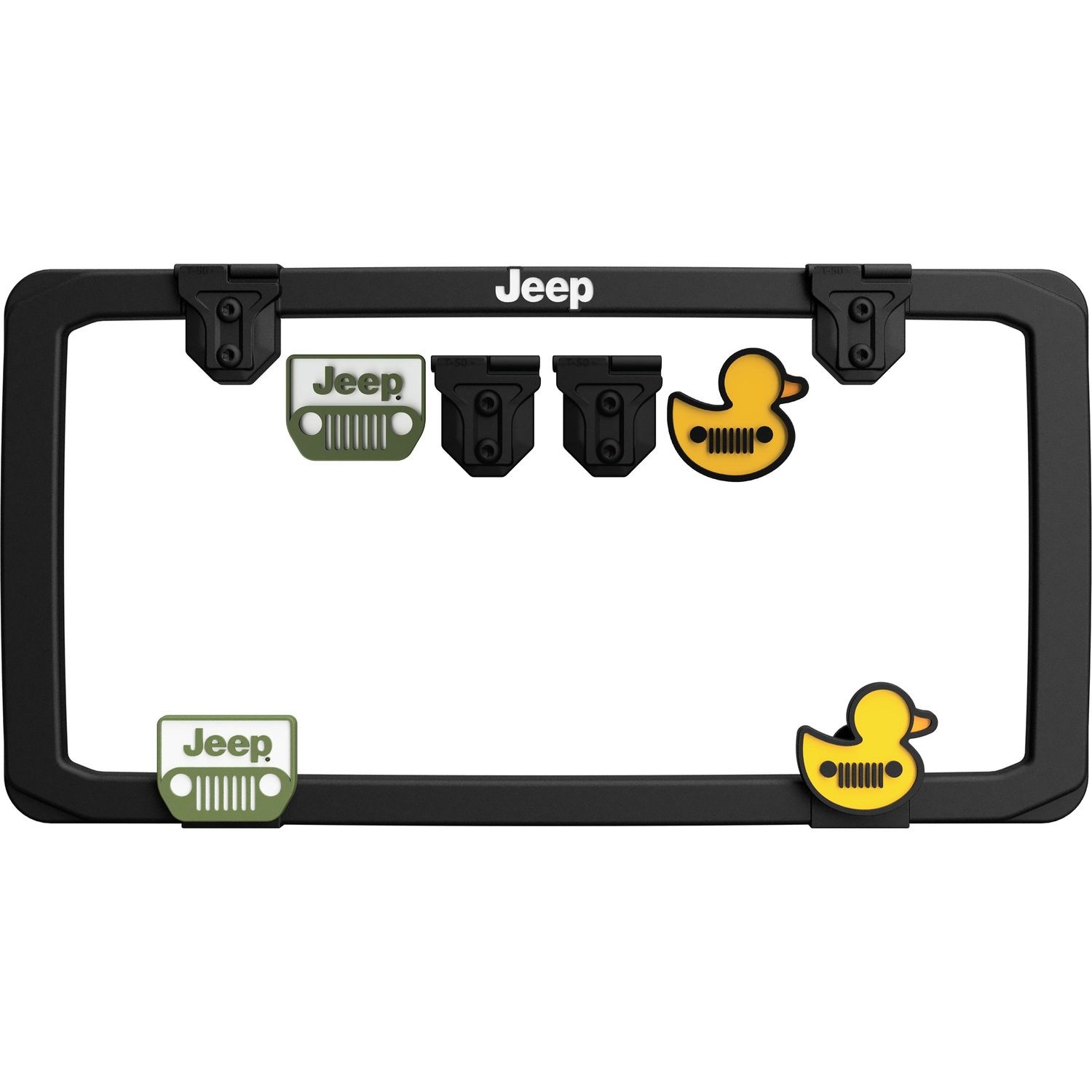 Cruiser Accessories Jeep Matte Black License Plate Frame with Fastener Caps