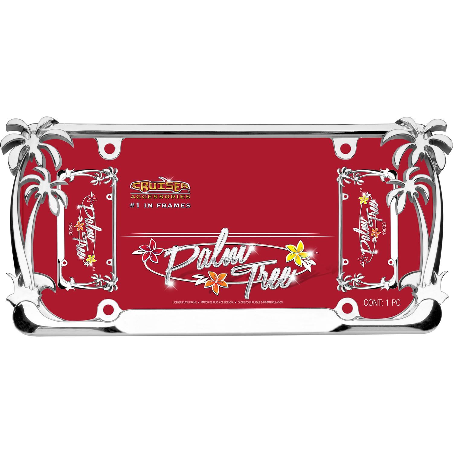 Cruiser Accessories Chrome Palm Tree License Plate Frame