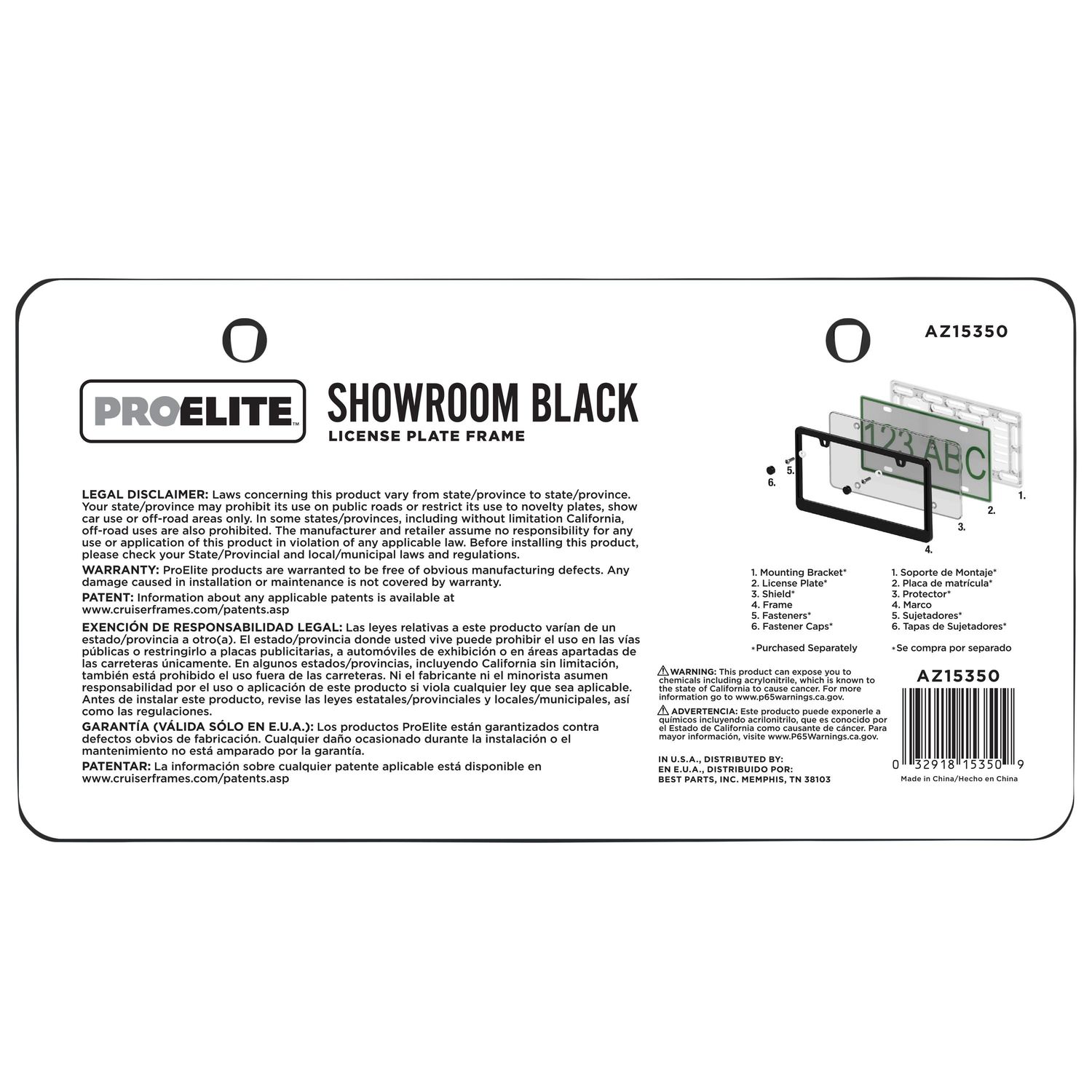 Cruiser Accessories 15350 License Plate Frame Neo Classic Black