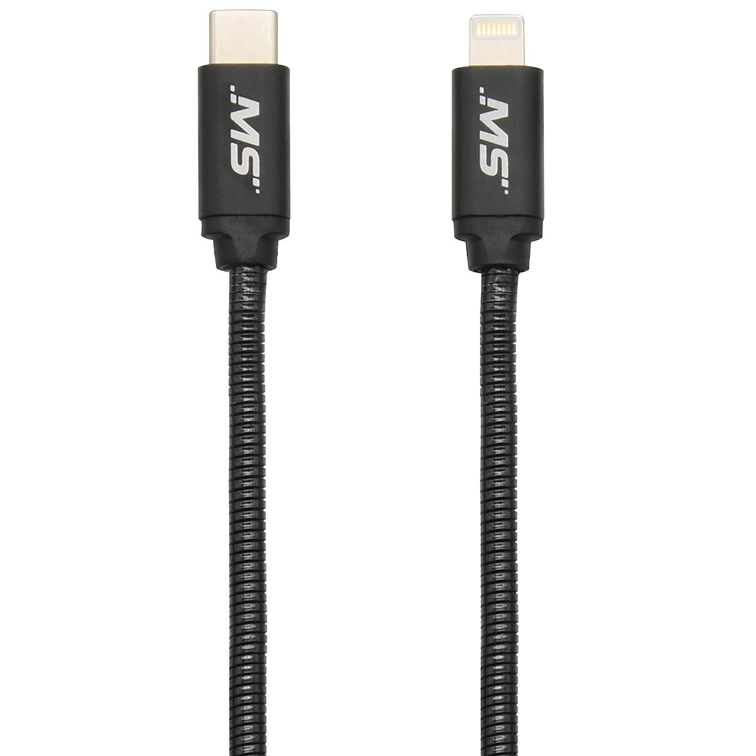 Mobile Spec Black 6ft Metal Lightning To USB-C Charging Cable