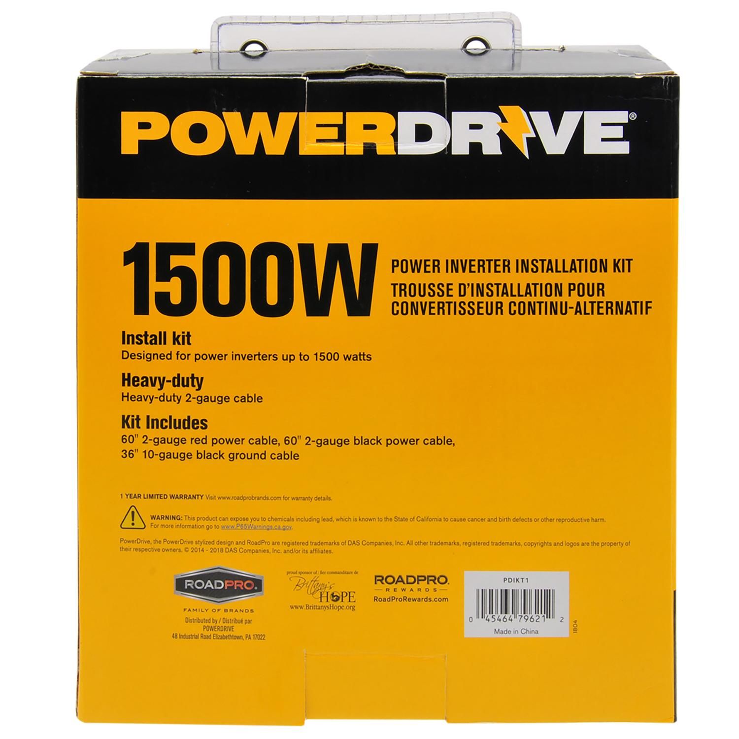 PowerDrive 1,500 Watts Power Inverter Installation Kit