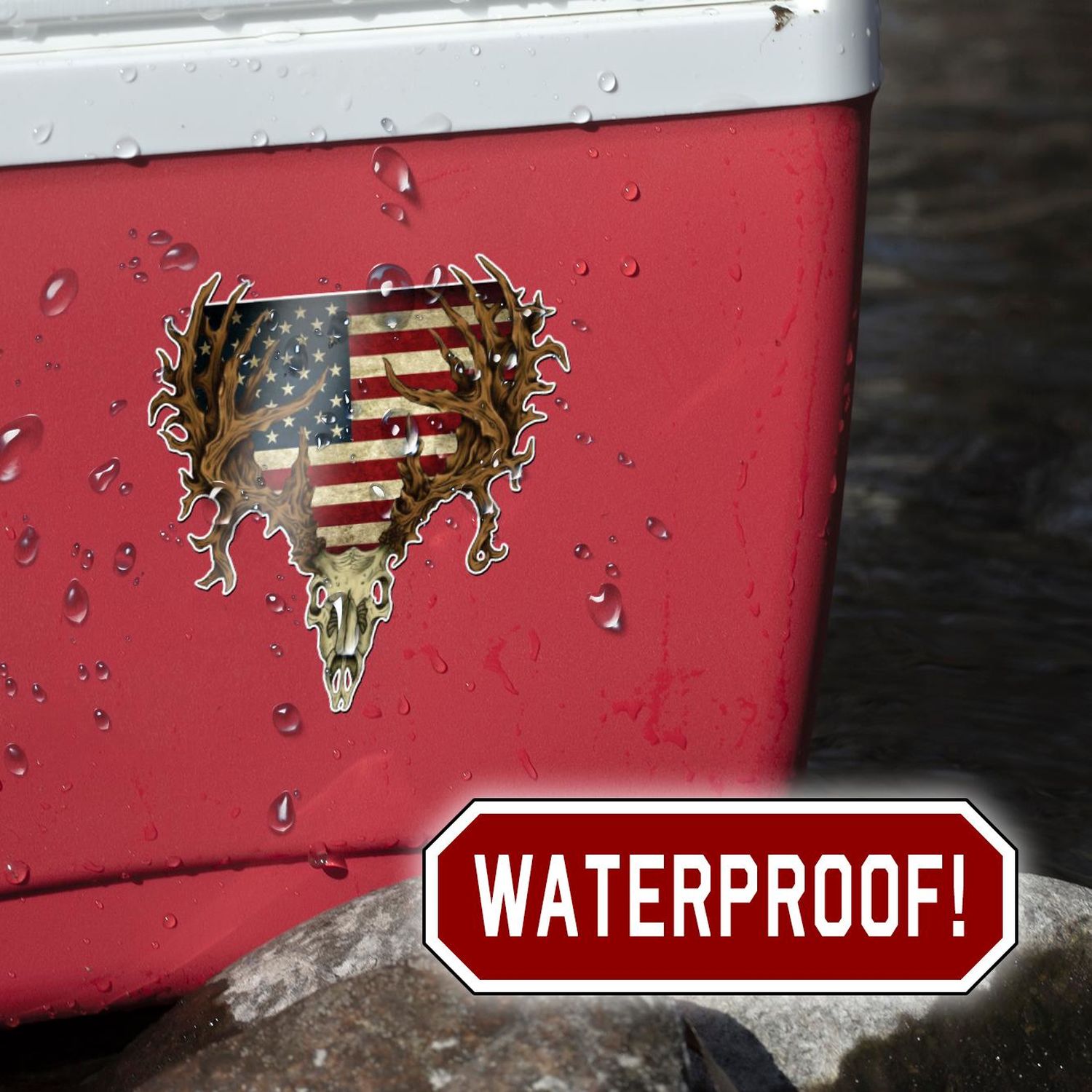 Decalcomania Deer Skull Head Dead Decal