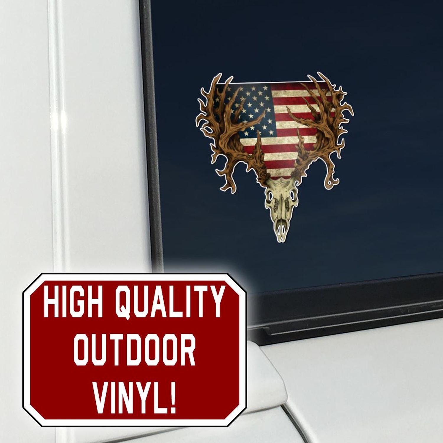 Decalcomania Deer Skull Head Dead Decal