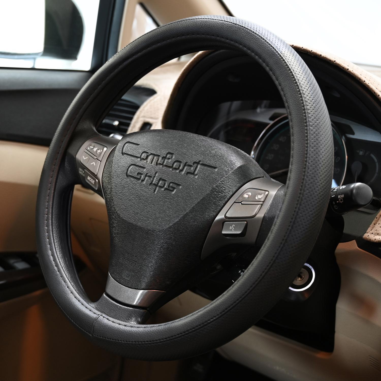 Dash Designs Comfort Grips Black Sport Grip Large Steering Wheel Cover