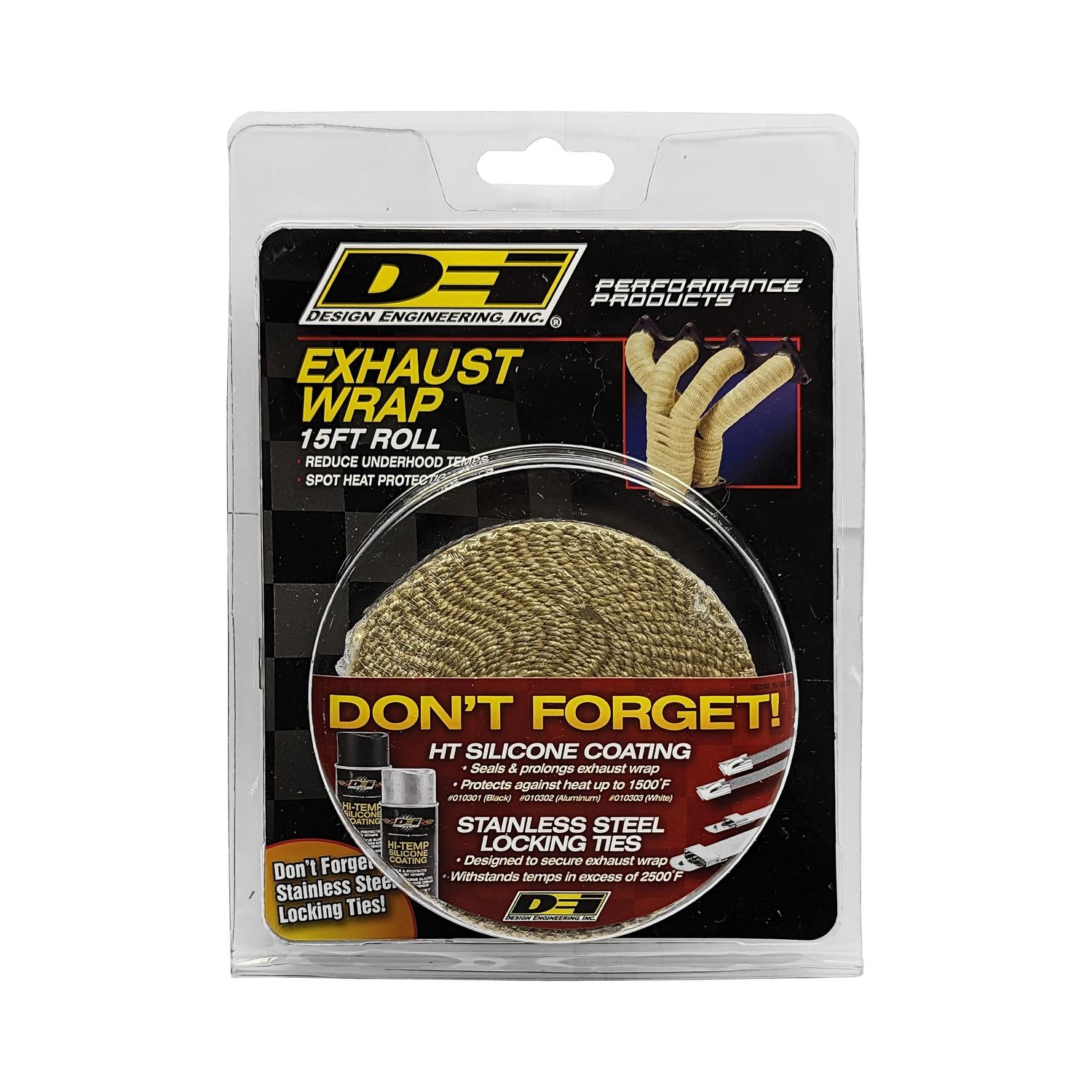 Design Engineering 1in x 15ft Tan Exhaust Wrap