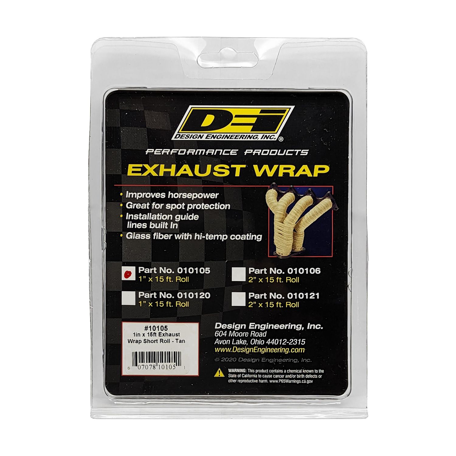 Design Engineering 1in x 15ft Tan Exhaust Wrap