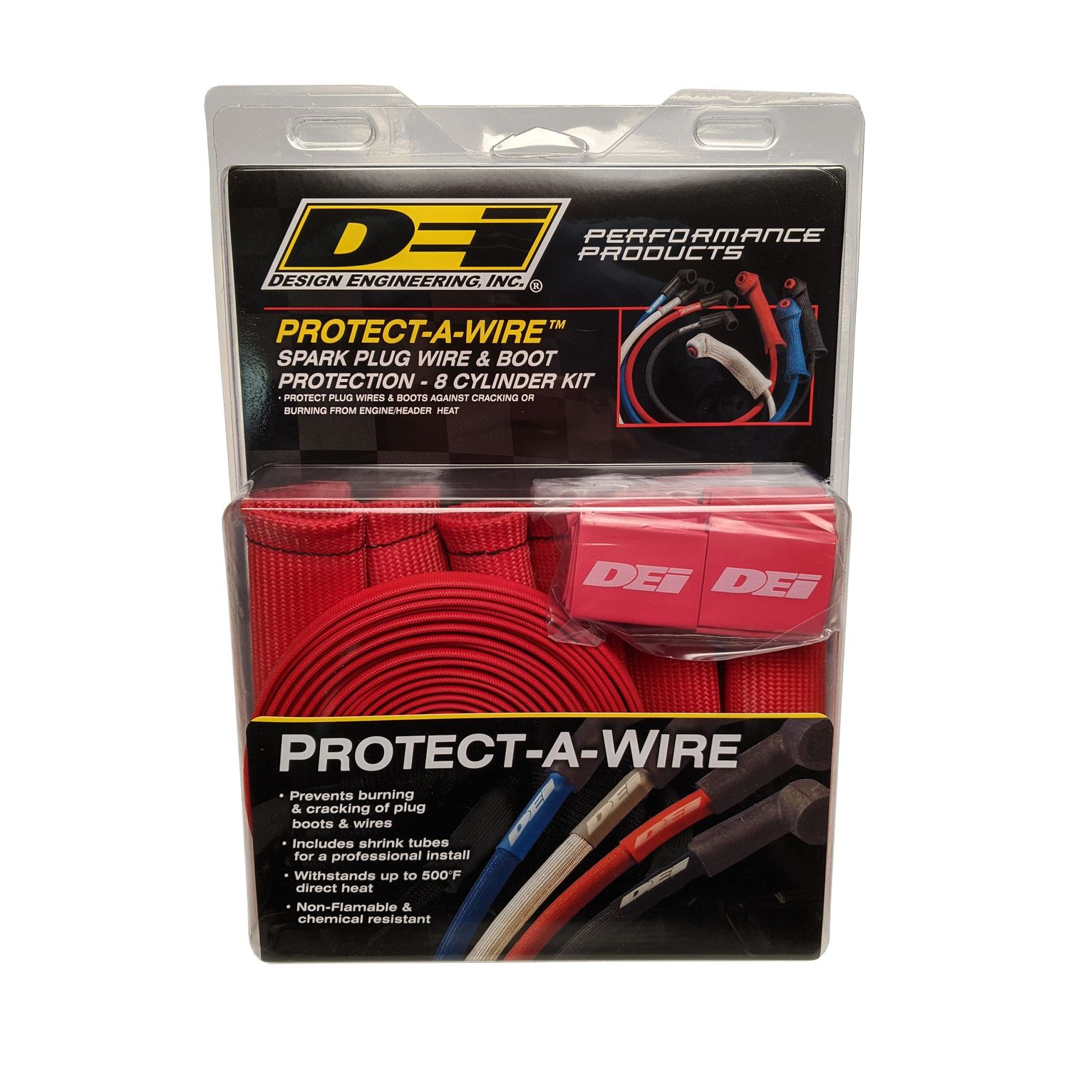 Design Engineering Red 8 Cylinder Kit Protect-A-Boot and Wire Kit