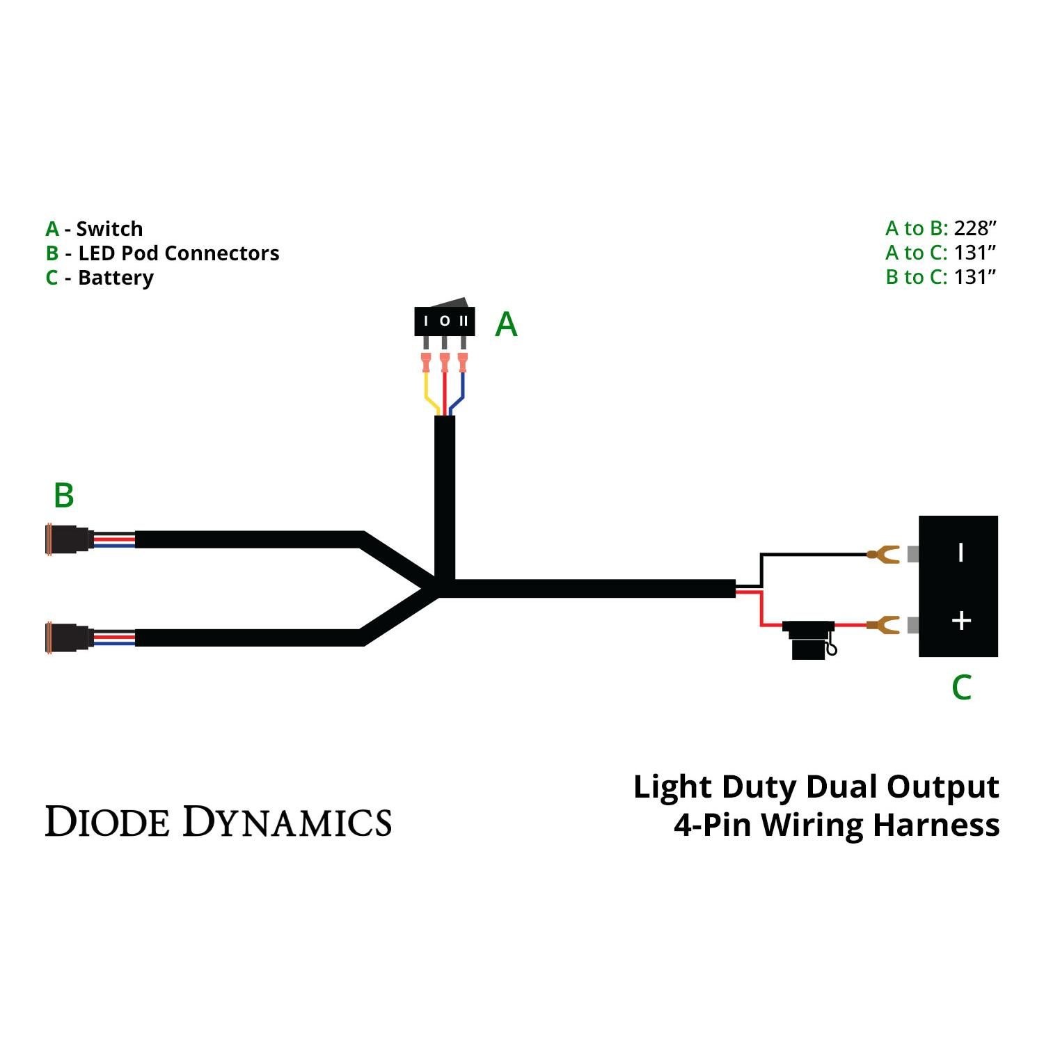 Diode Dynamics 1 Toggle Switch Wiring Harness