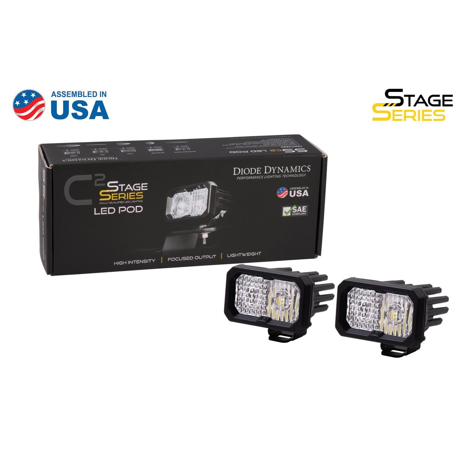 Diode Dynamics Stage Series 2in Pro White Spot Standard Blue Backlight ...