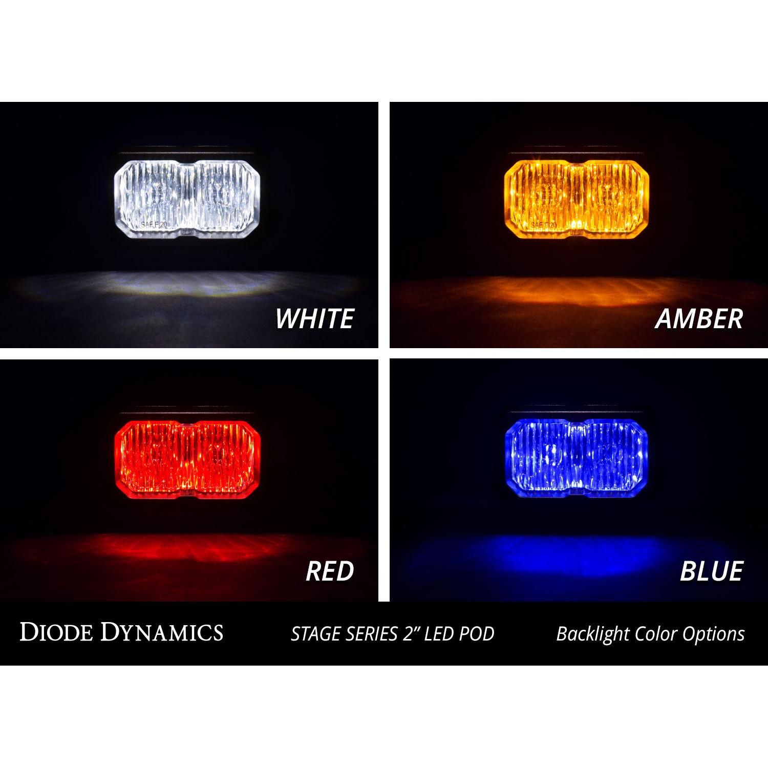 Diode Dynamics Stage Series 2in Sport White Fog Flush White Backlight ...