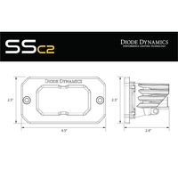 Diode Dynamics Stage Series 2in Pro Yellow Flood Flush Amber Backlight ...