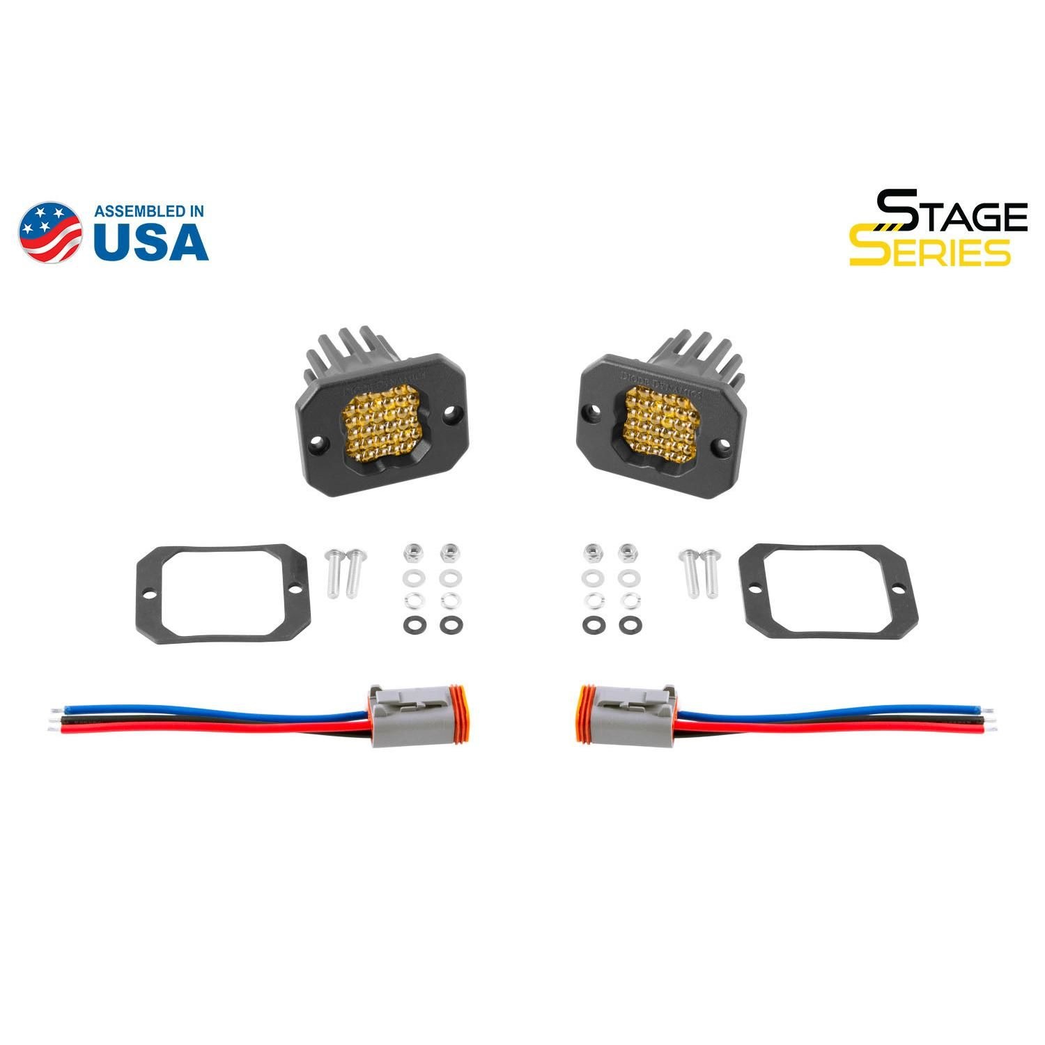 Diode Dynamics Stage Series C1 Pro Yellow Flood Flush Amber Backlight ...