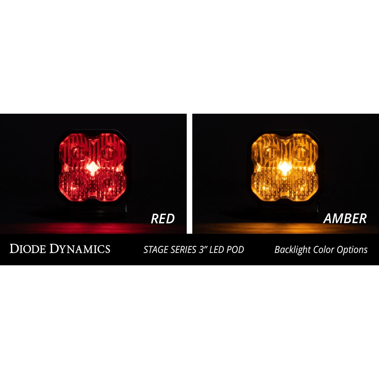 Diode Dynamics SS3 Max Amber Backlight White SAE Fog Standard Light