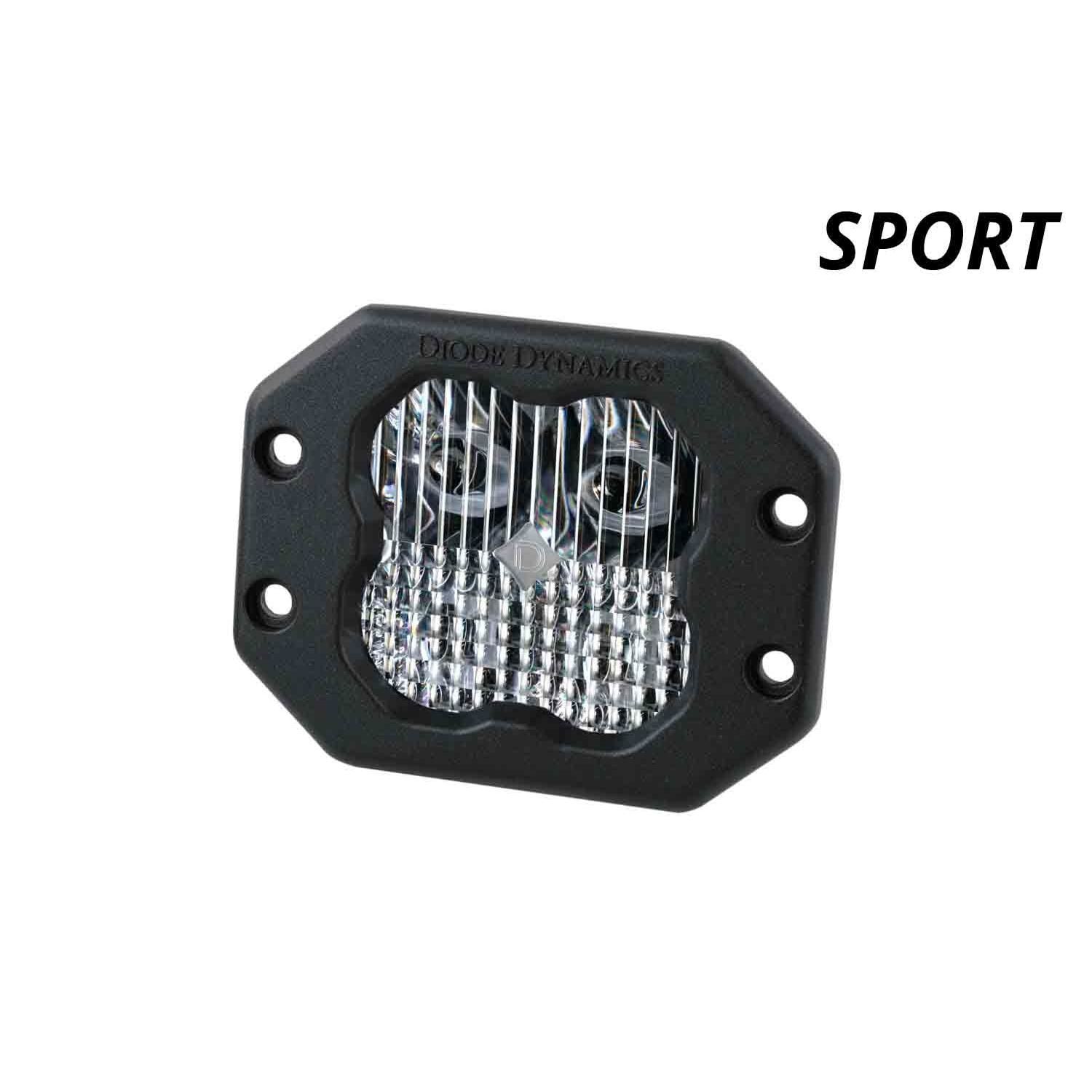 Diode Dynamics SS3 Sport Amber Backlight White Flood Flush LED Light Pod