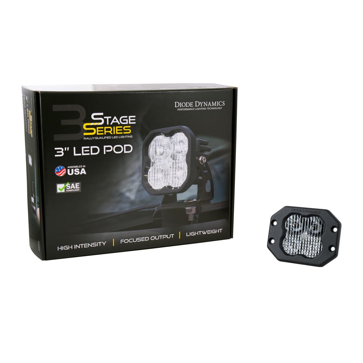 Diode Dynamics SS3 Pro Red Backlight White Combo Flush Light